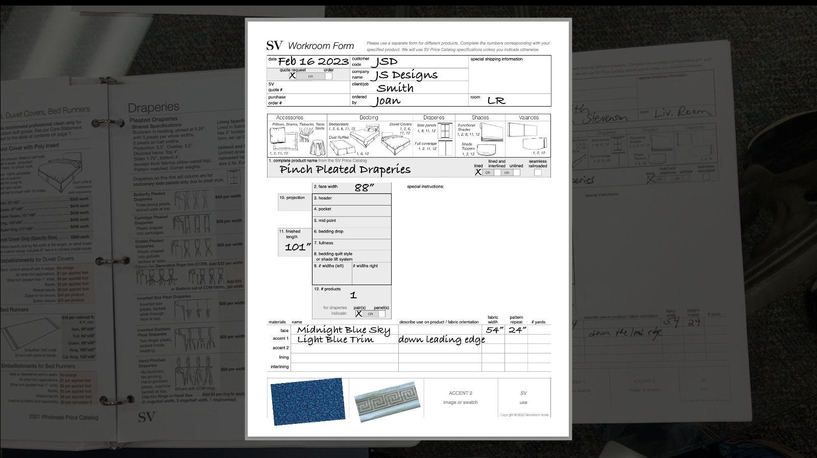 Writing a Work Order - Stevenson Vestal - Drapery Workroom - Beautiful ...