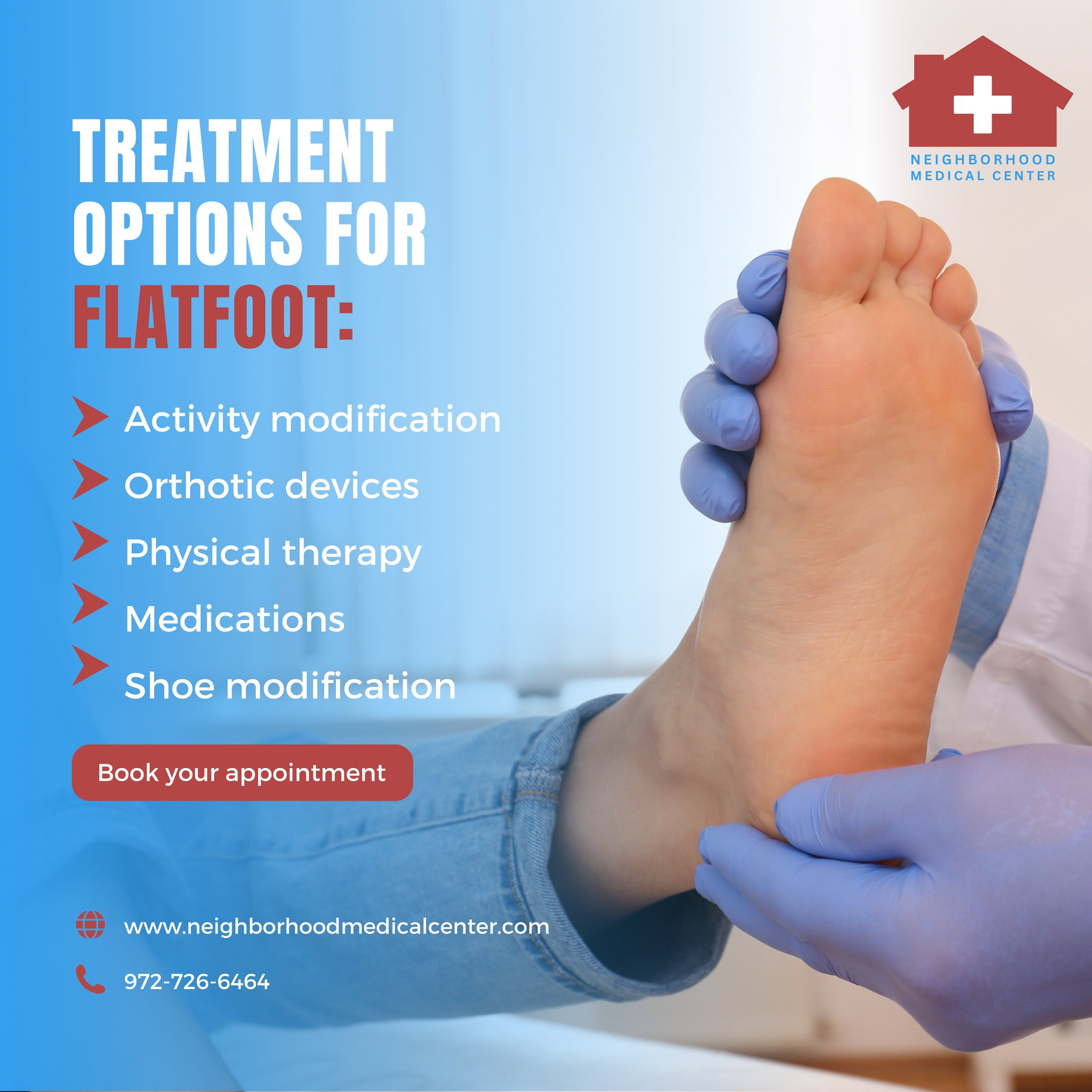Treatment options for Flatfoot Dallas, Texas - Neighborhood Medical Center